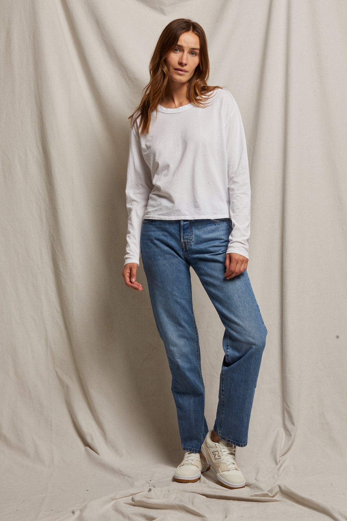 The axel | Long Sleeve Women's Crew Neck Tee – perfectwhitetee