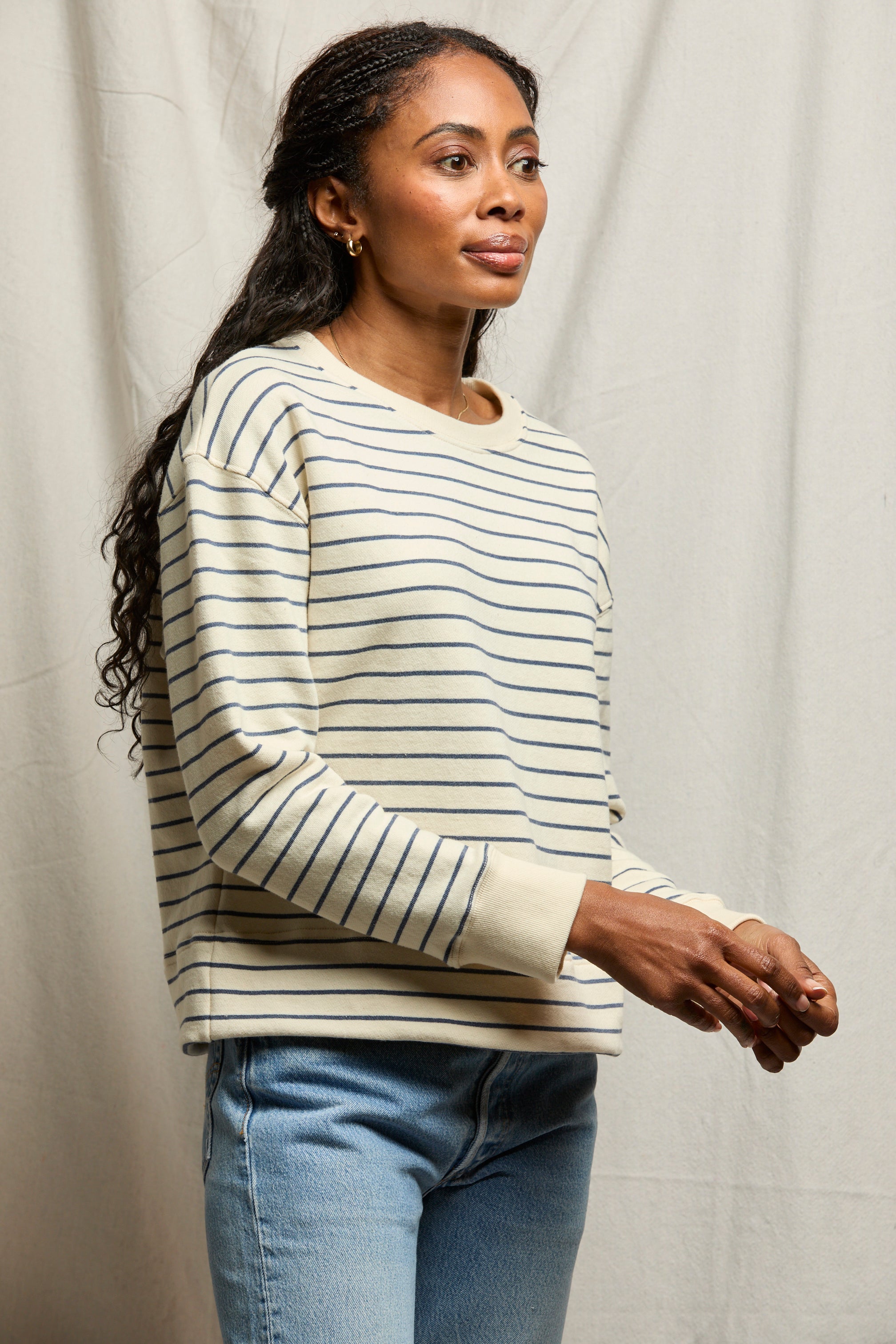 Tyler | french terry cotton sweatshirt for women | perfectwhitetee